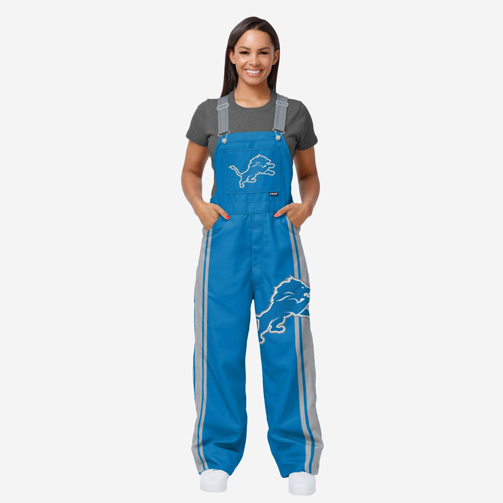 Detroit Lions Womens Team Stripe Bib Overalls FOCO
