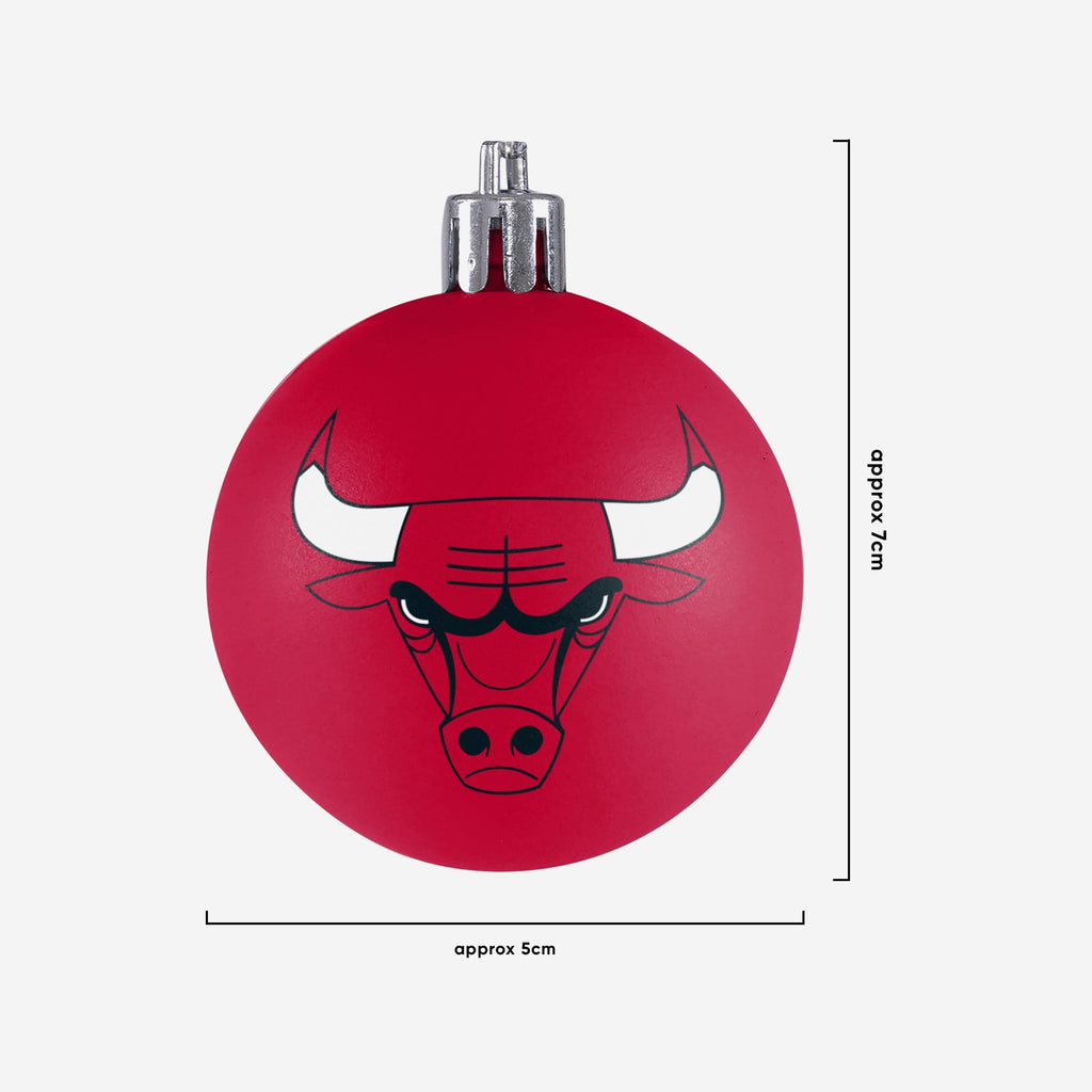 Chicago Bulls 12 Pack Plastic Ball Ornament Set FOCO