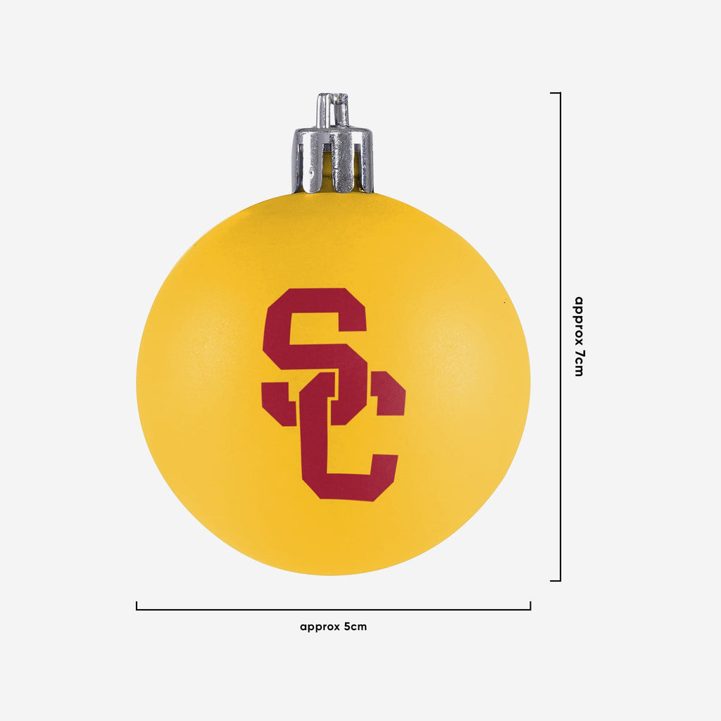 USC Trojans 12 Pack Plastic Ball Ornament Set FOCO