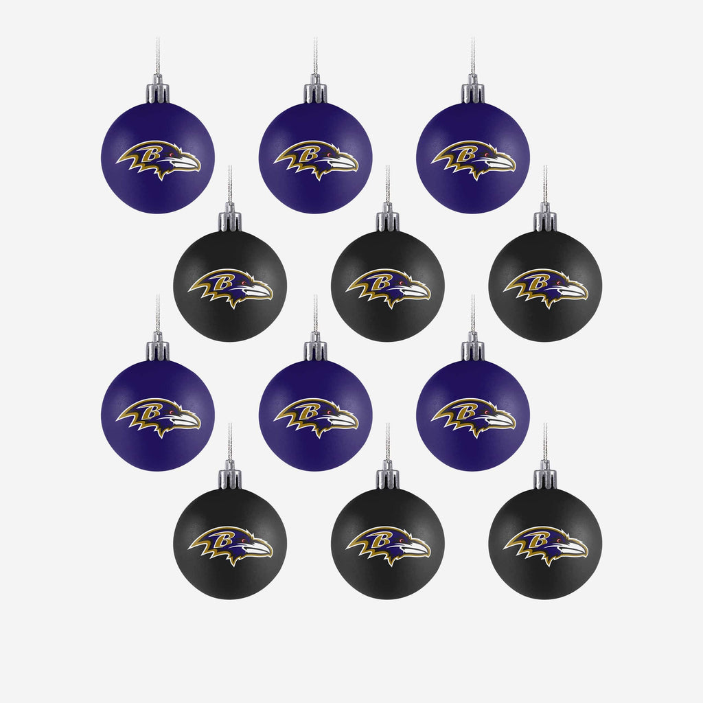 Baltimore Ravens 12 Pack Ball Ornament Set FOCO