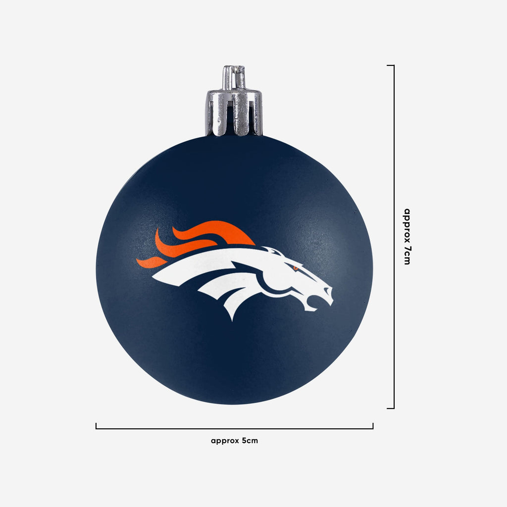 Denver Broncos 12 Pack Ball Ornament Set FOCO