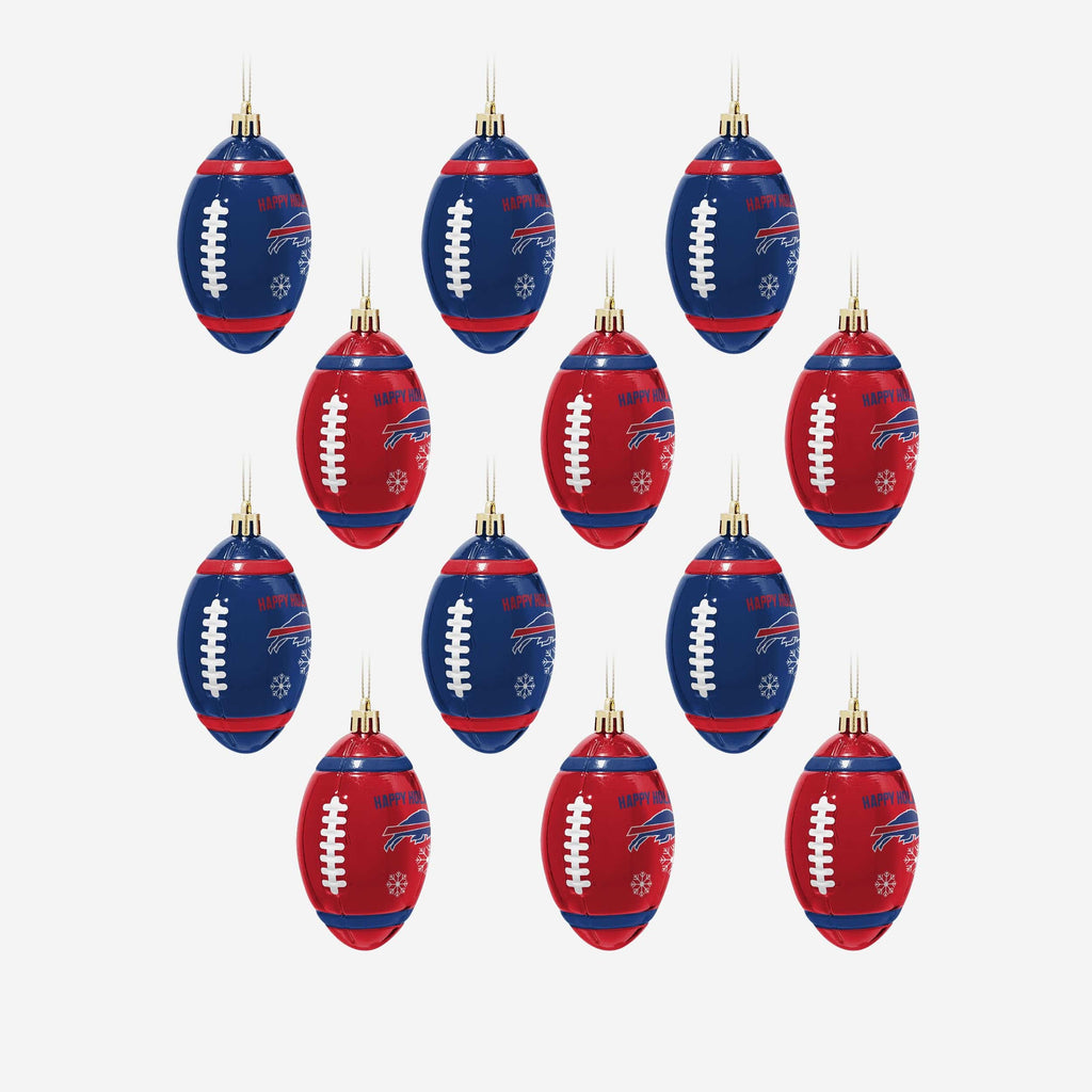 Buffalo Bills 12 Pack Football Ornament Set FOCO