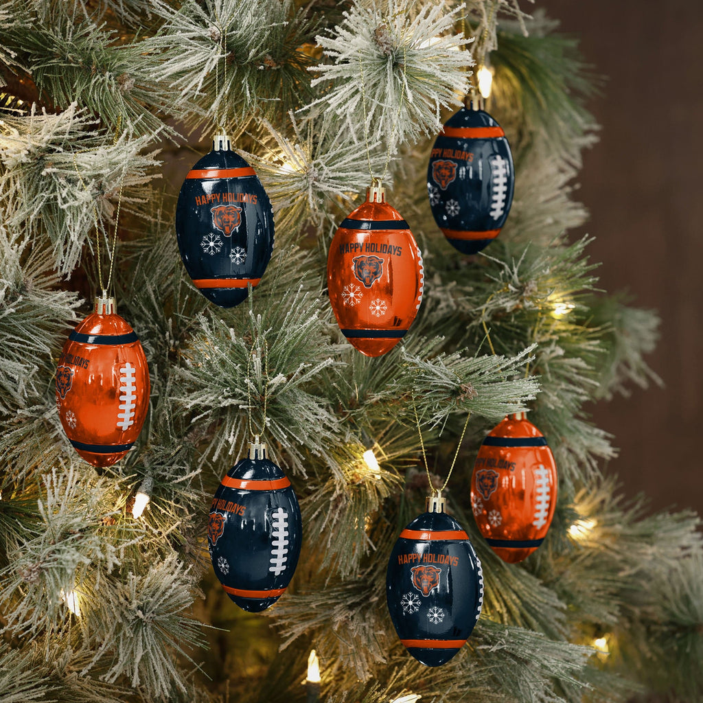 Chicago Bears 12 Pack Football Ornament Set FOCO
