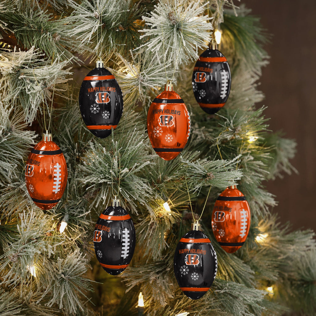 Cincinnati Bengals 12 Pack Football Ornament Set FOCO