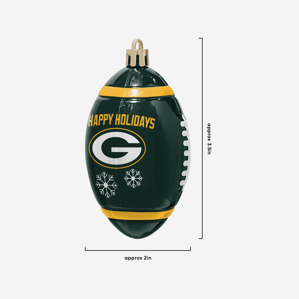 Green Bay Packers 12 Pack Football Ornament Set FOCO