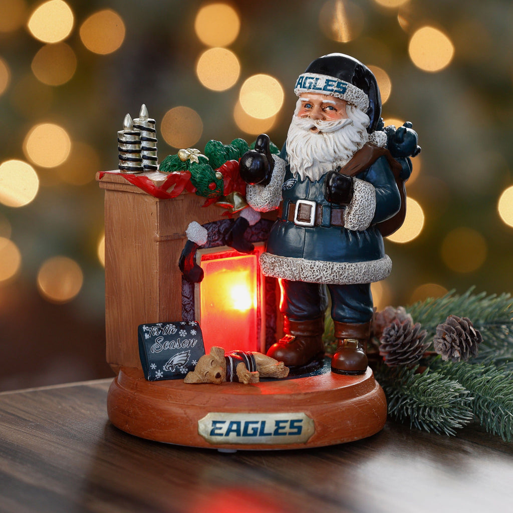 Philadelphia Eagles Santa Fireplace Figurine FOCO