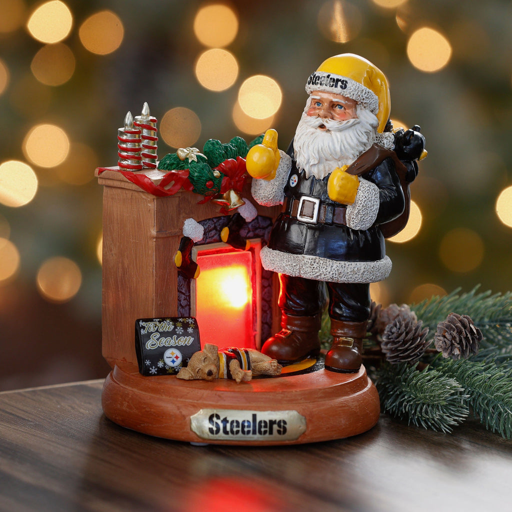 Pittsburgh Steelers Santa Fireplace Figurine FOCO