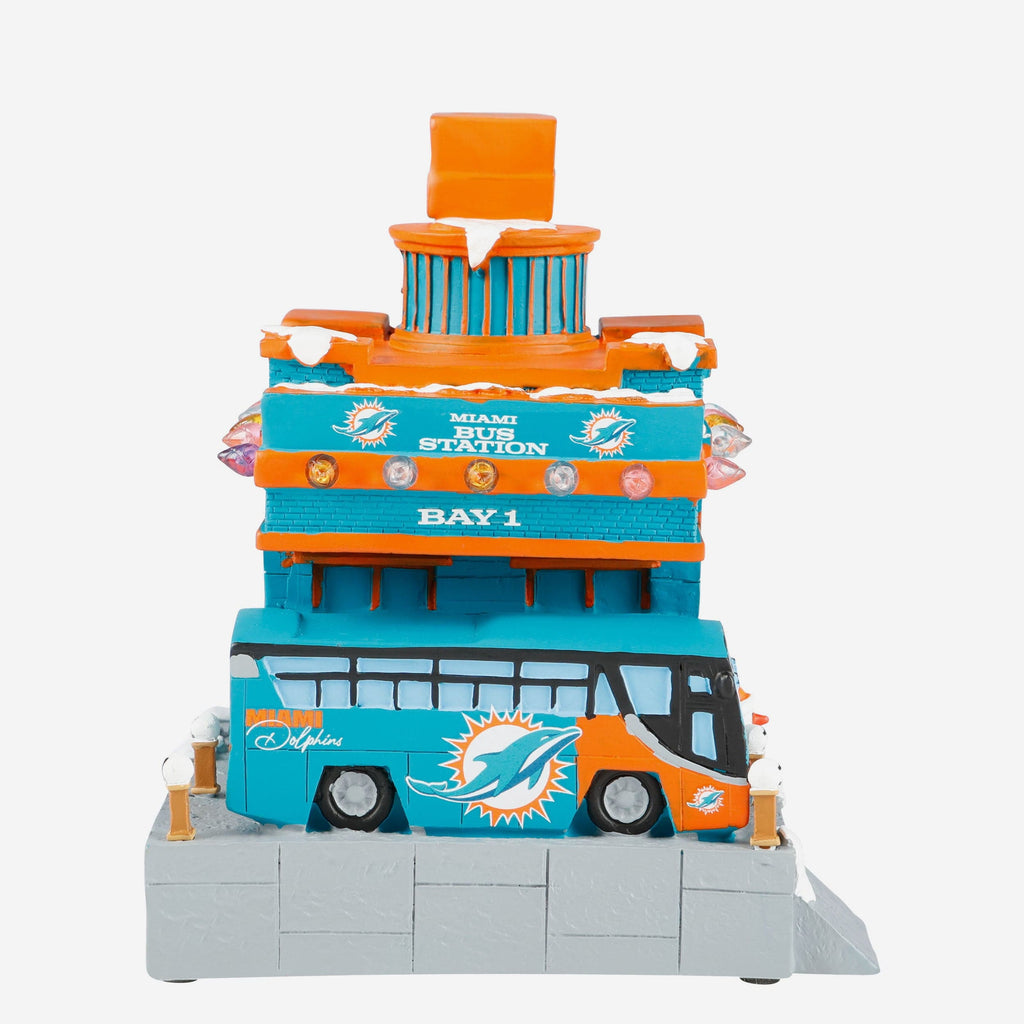 Miami Dolphins Light Up Resin Team Bus Station FOCO