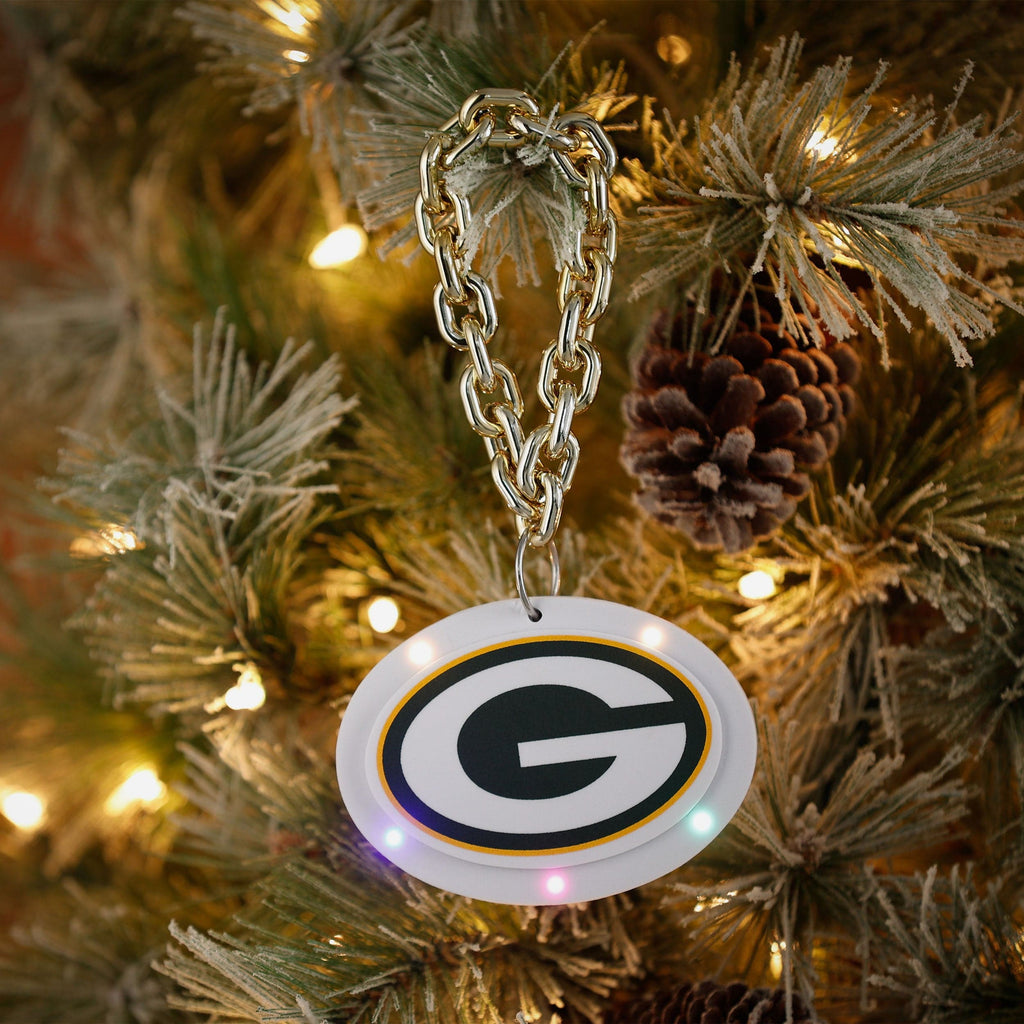 Green Bay Packers Big Logo Light Up Chain Ornament FOCO