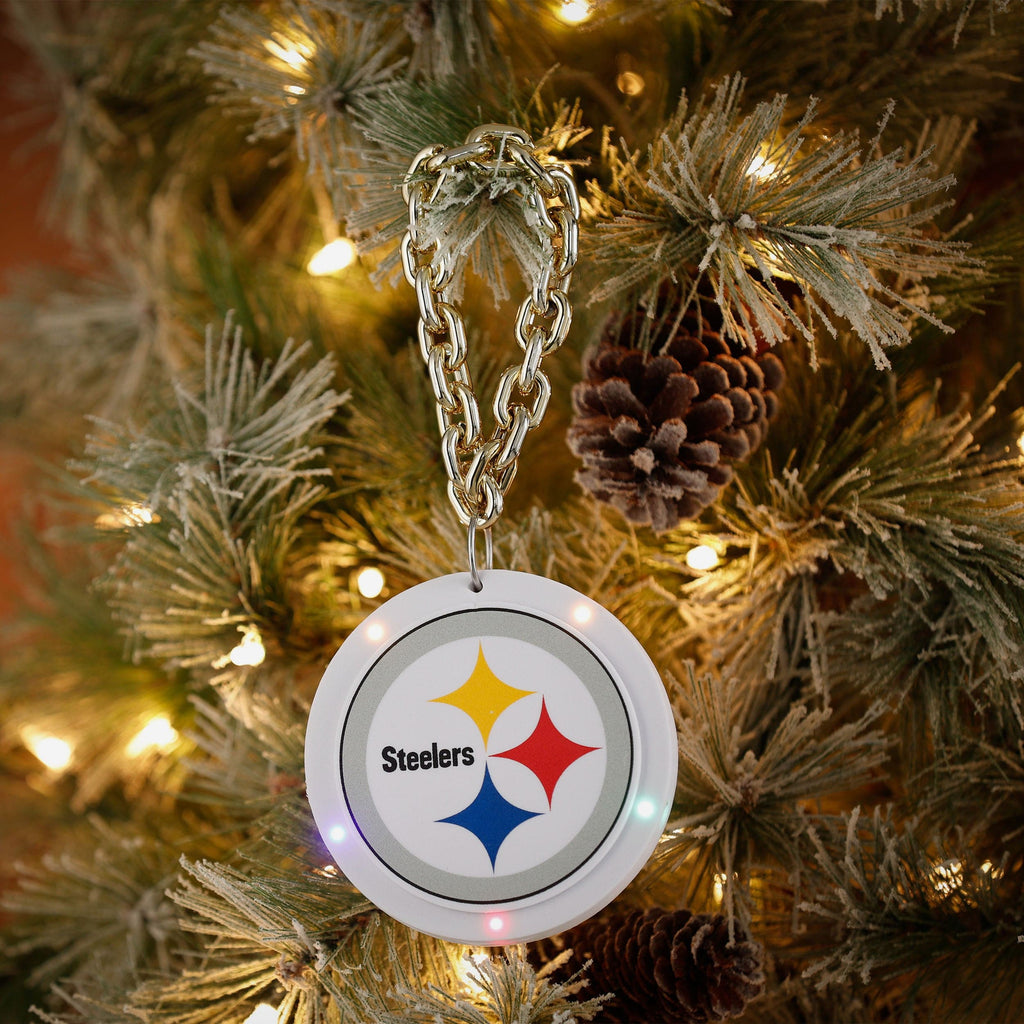 Pittsburgh Steelers Big Logo Light Up Chain Ornament FOCO