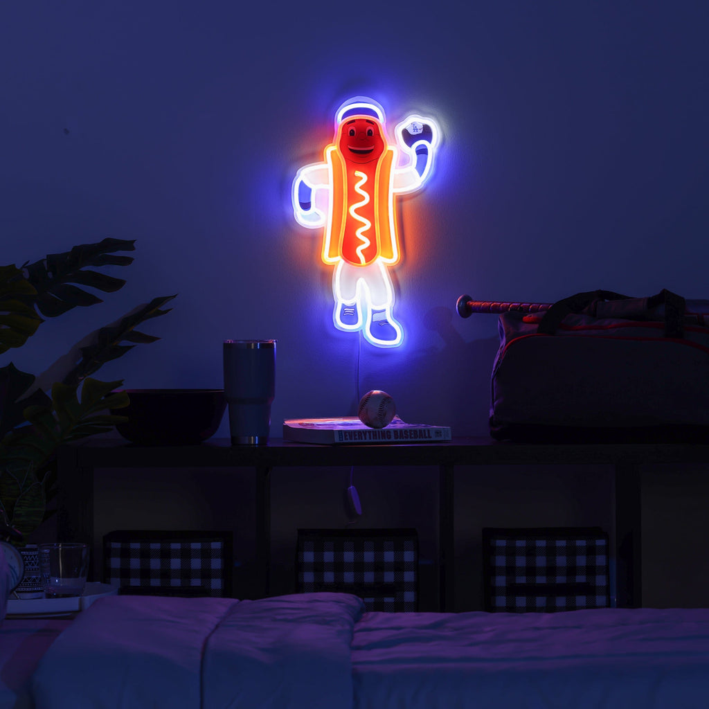 Dodger Dog Los Angeles Dodgers LED Neon Light Up Mascot Sign FOCO