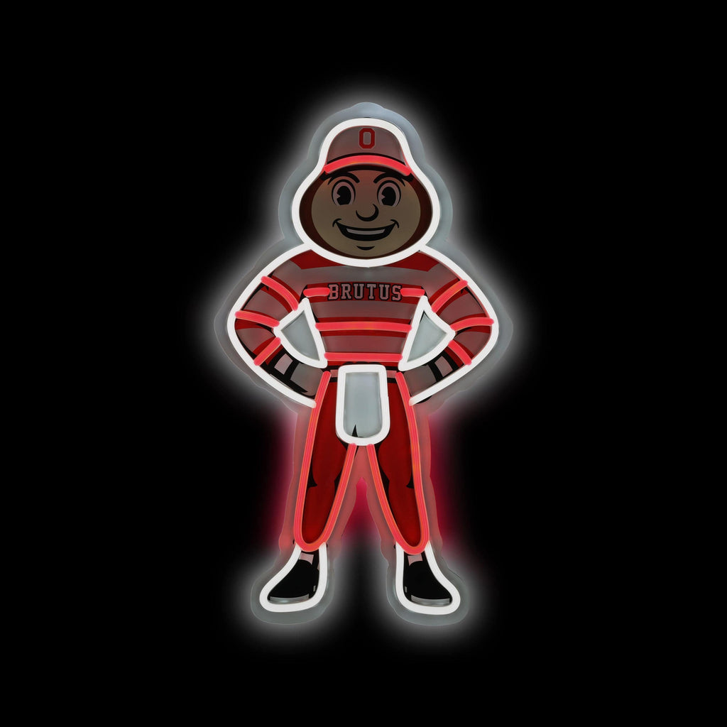 Brutus Buckeye Ohio State Buckeyes LED Neon Light Up Mascot Sign FOCO