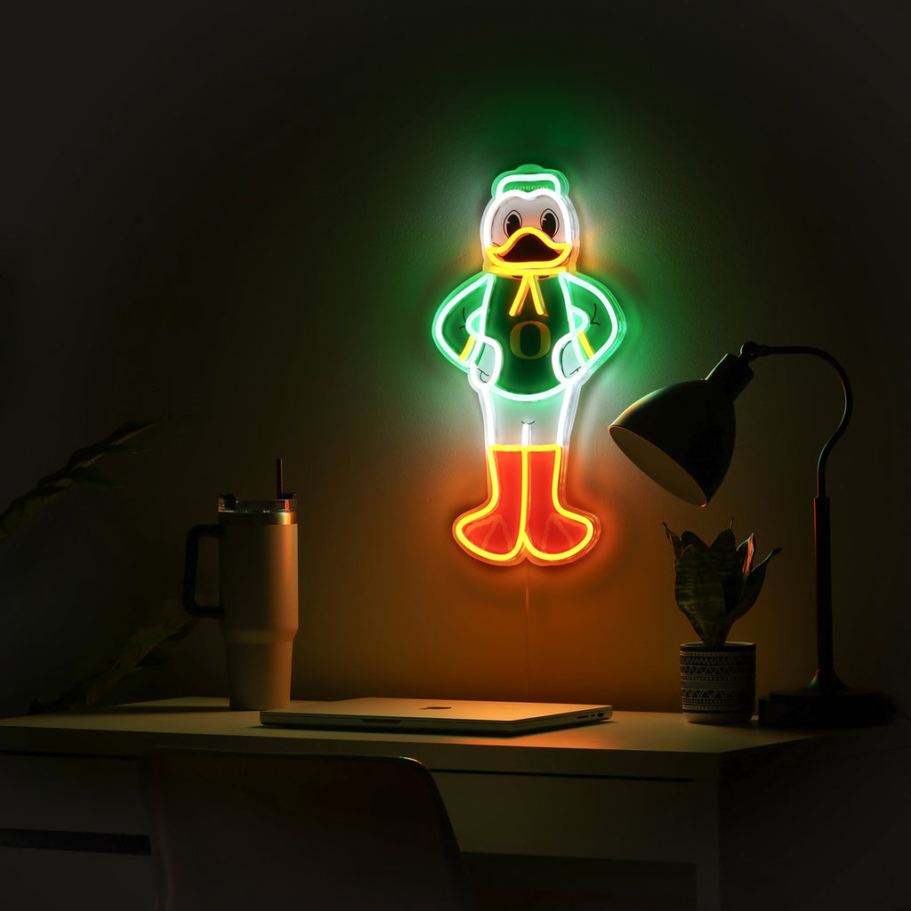 The Duck Oregon Ducks LED Neon Light Up Mascot Sign FOCO
