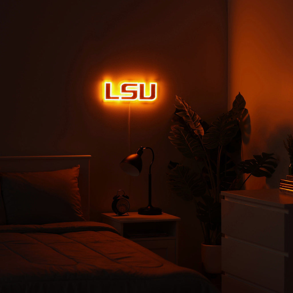 LSU Tigers LED Neon Light Up Team Logo Sign FOCO