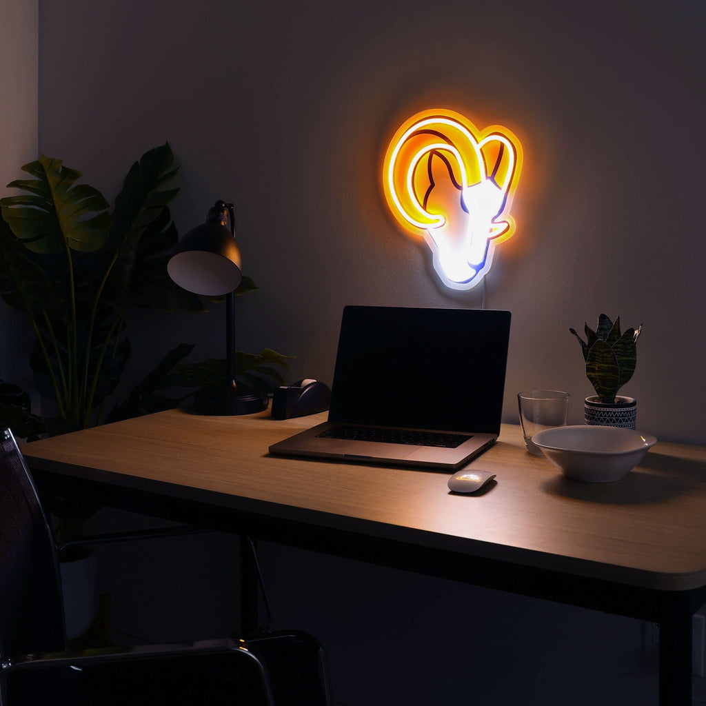Los Angeles Rams LED Neon Light Up Team Logo Sign FOCO