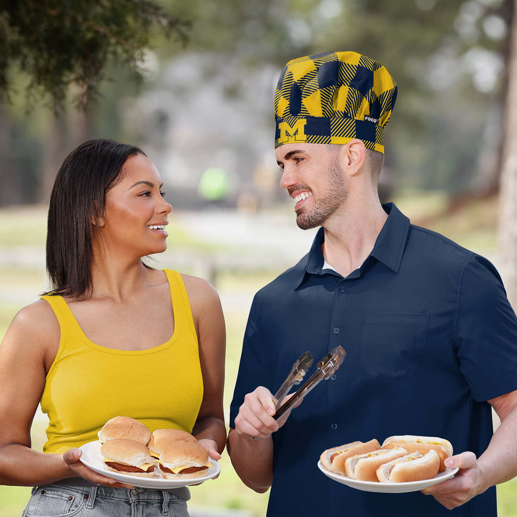 Michigan Wolverines Plaid Chef Hat FOCO