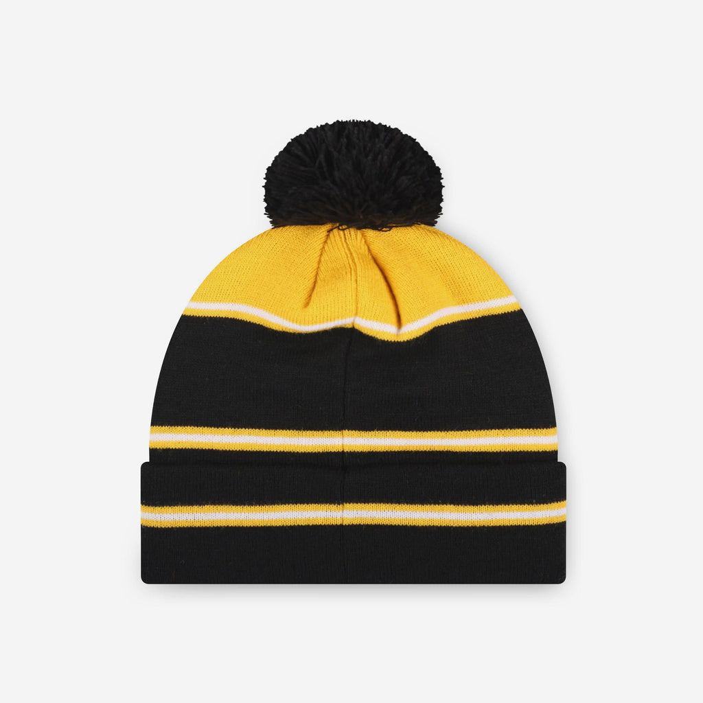 Iowa Hawkeyes Big Wordmark Stripe Pom Beanie FOCO