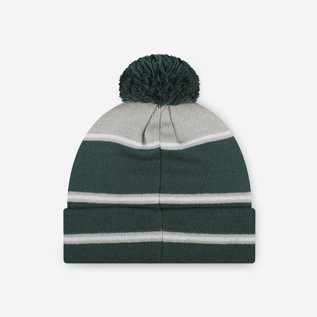 Michigan State Spartans Big Wordmark Stripe Pom Beanie FOCO