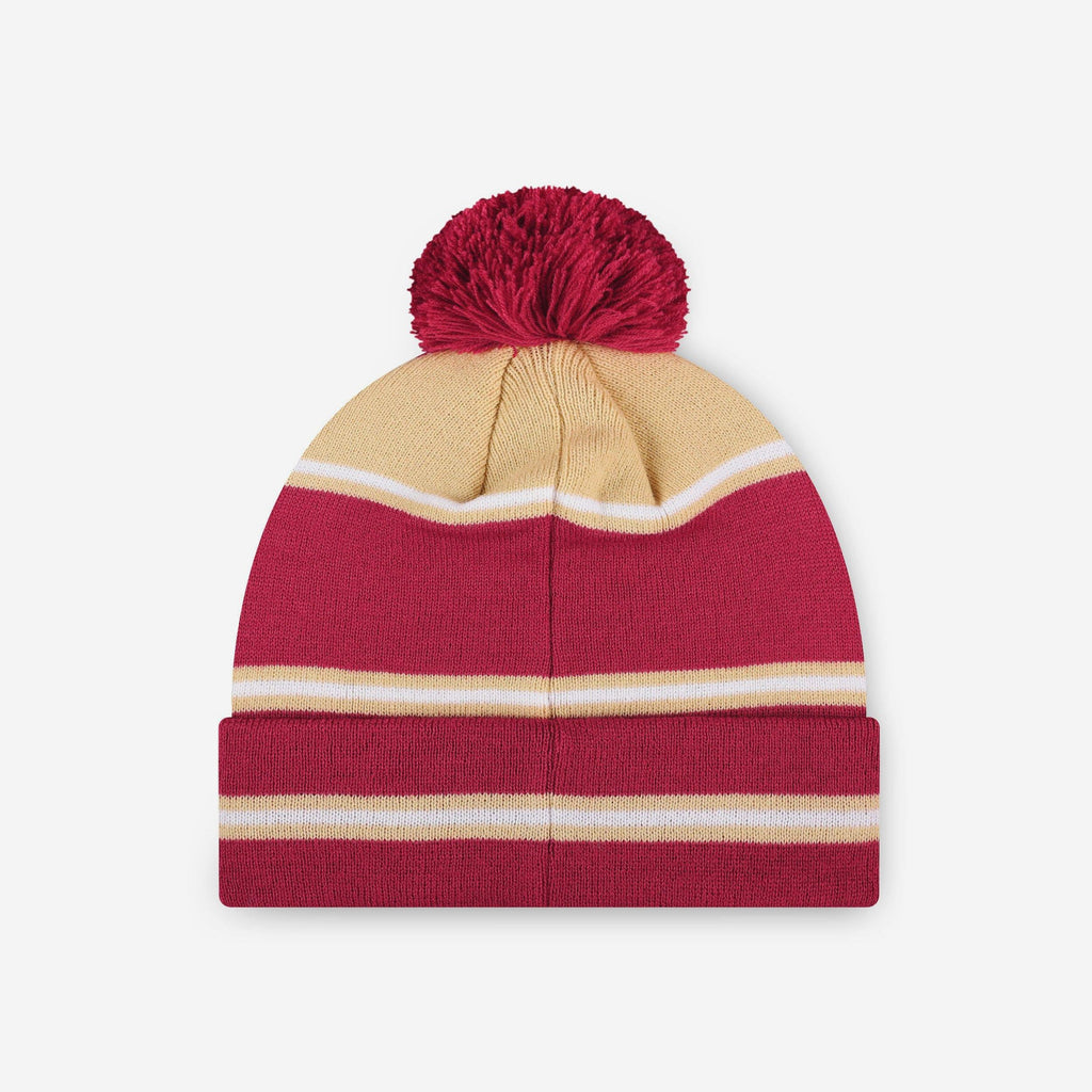 Oklahoma Sooners Big Wordmark Stripe Pom Beanie FOCO