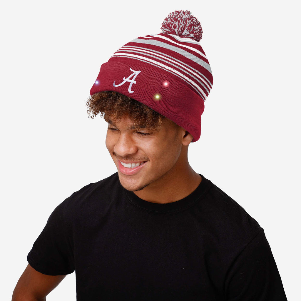 Alabama Crimson Tide Horizontal Stripe Light Up Beanie FOCO