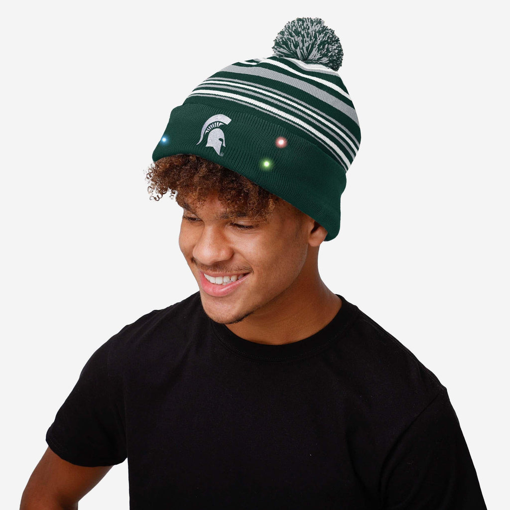 Michigan State Spartans Horizontal Stripe Light Up Beanie FOCO