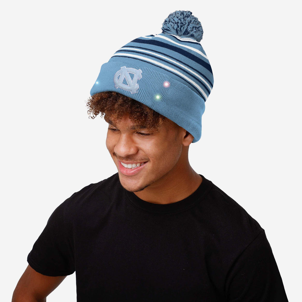 North Carolina Tar Heels Horizontal Stripe Light Up Beanie FOCO
