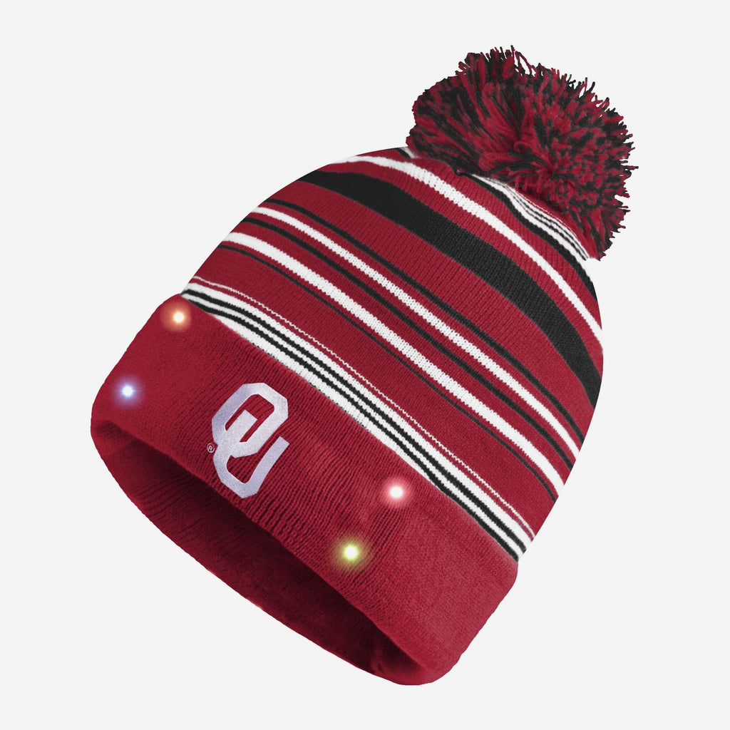 Oklahoma Sooners Horizontal Stripe Light Up Beanie FOCO