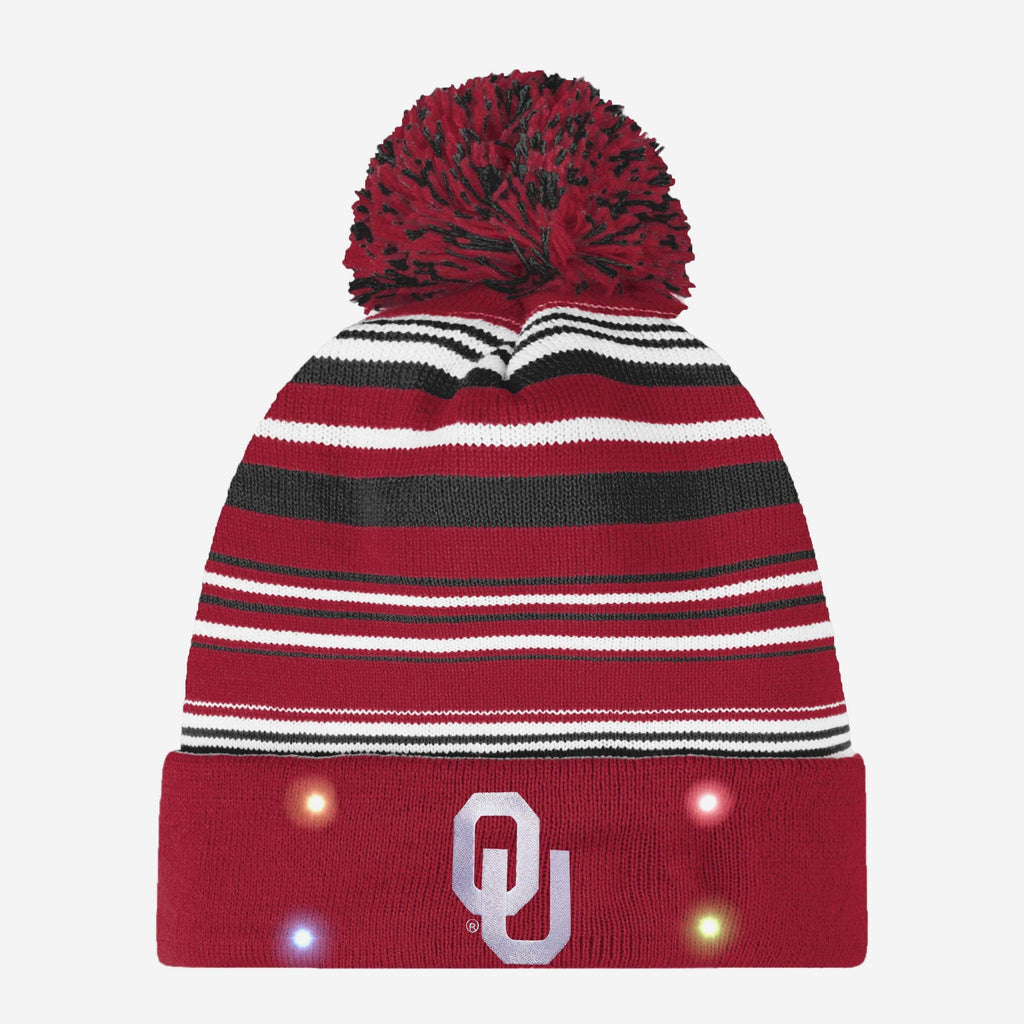 Oklahoma Sooners Horizontal Stripe Light Up Beanie FOCO