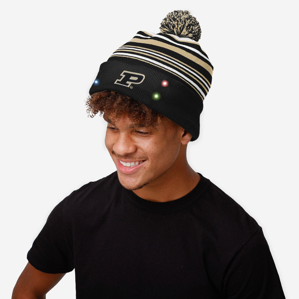 Purdue Boilermakers Horizontal Stripe Light Up Beanie FOCO