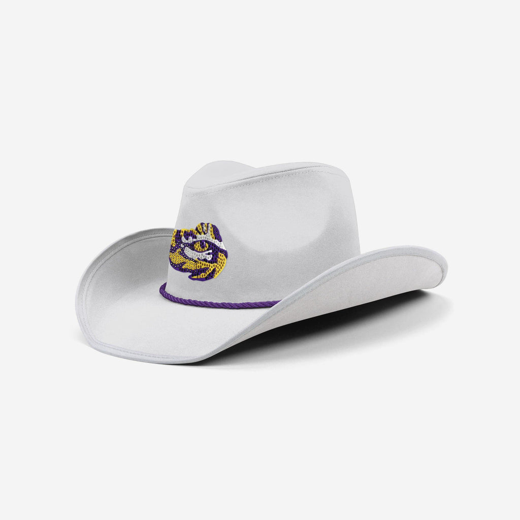 LSU Tigers White Rhinestone Logo Cowboy Hat FOCO