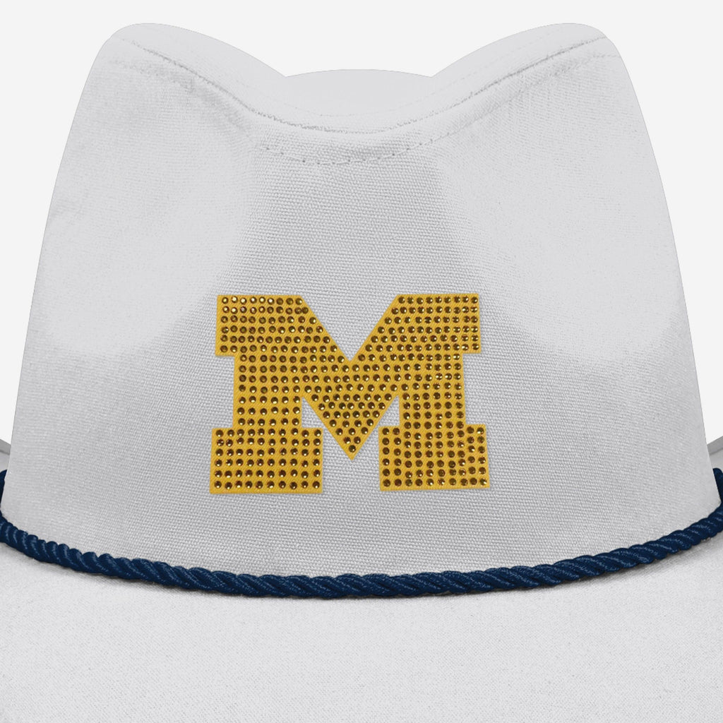 Michigan Wolverines White Rhinestone Logo Cowboy Hat FOCO