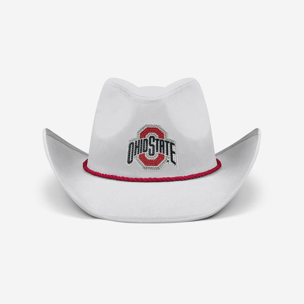Ohio State Buckeyes White Rhinestone Logo Cowboy Hat FOCO