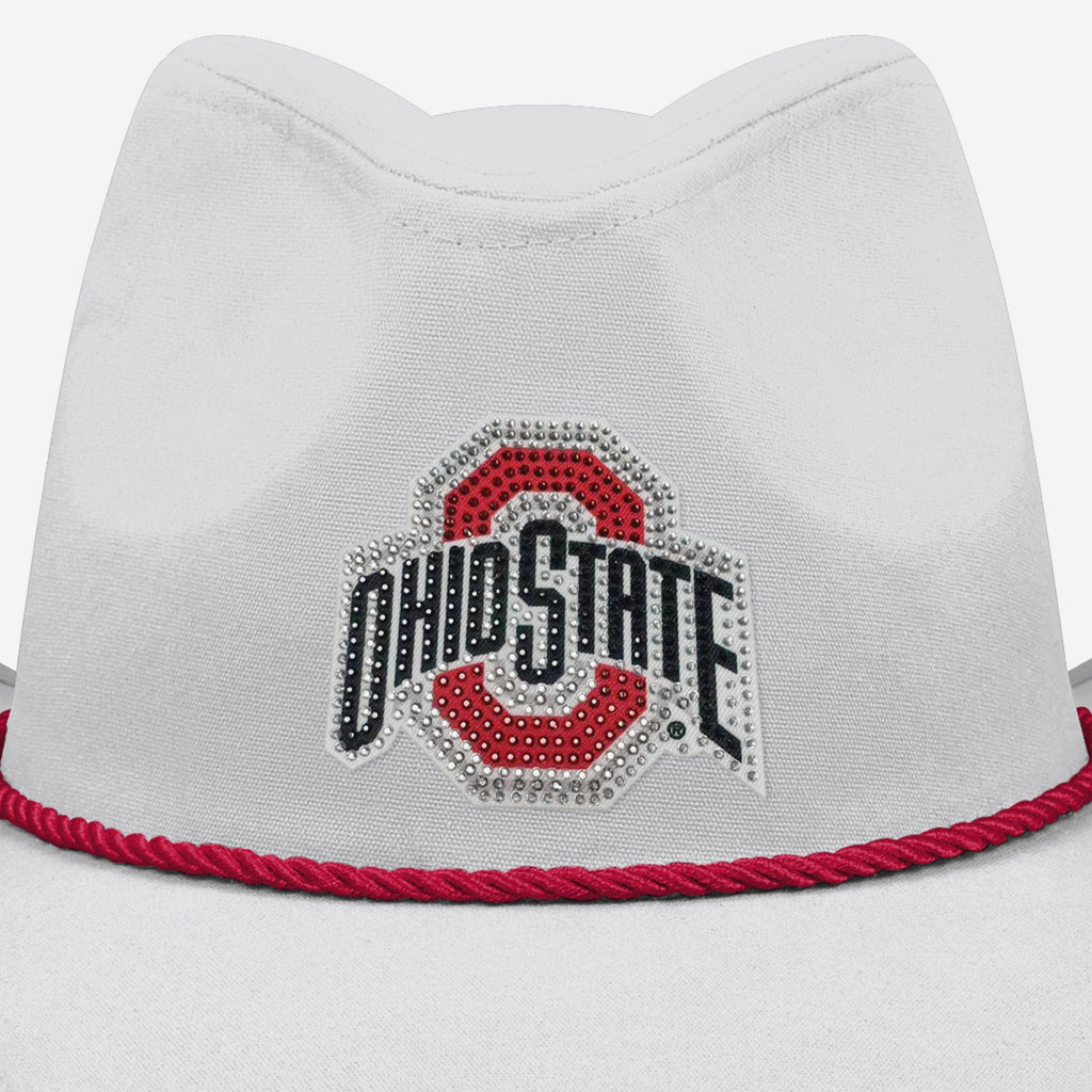 Ohio State Buckeyes White Rhinestone Logo Cowboy Hat FOCO