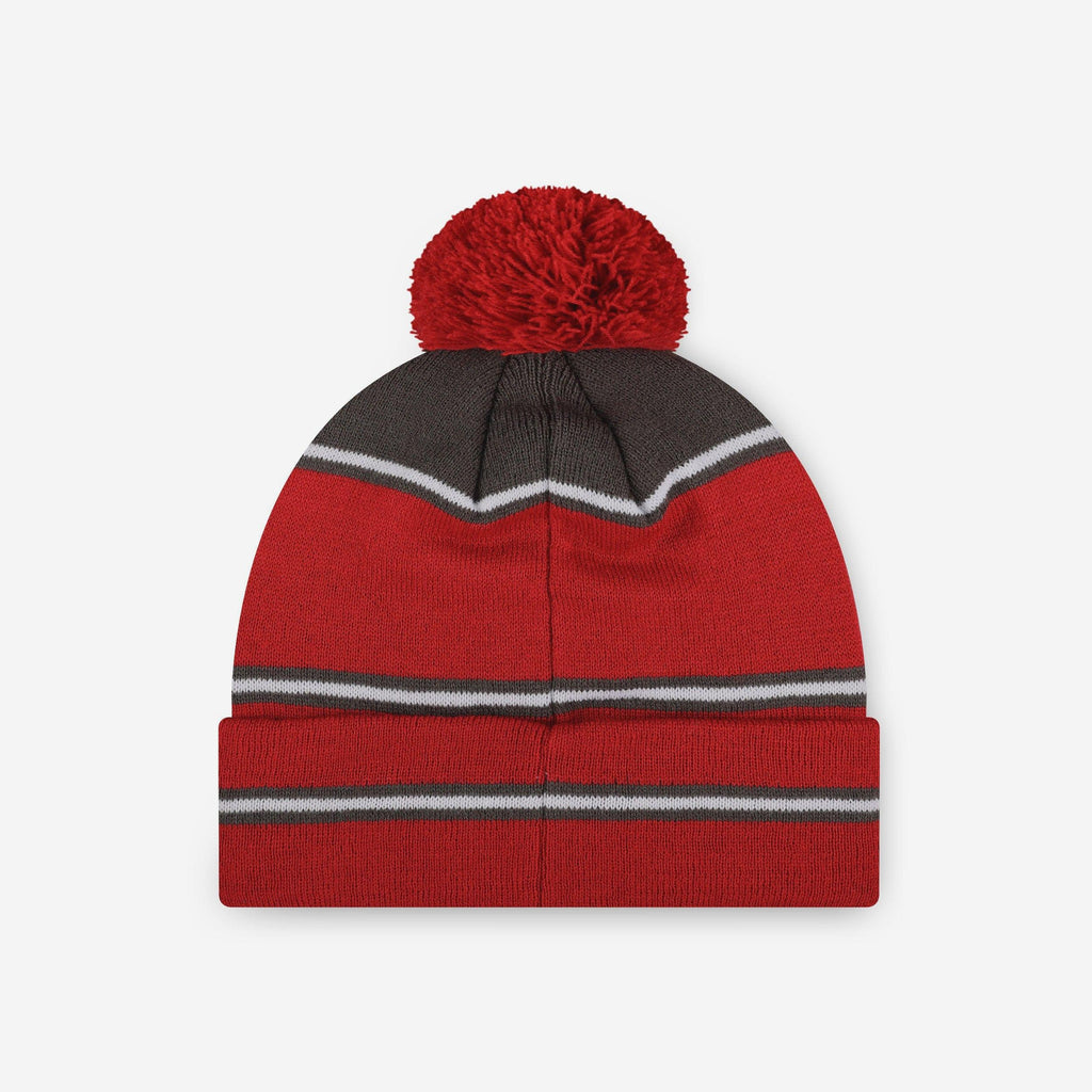 Tampa Bay Buccaneers Big Wordmark Stripe Pom Beanie FOCO