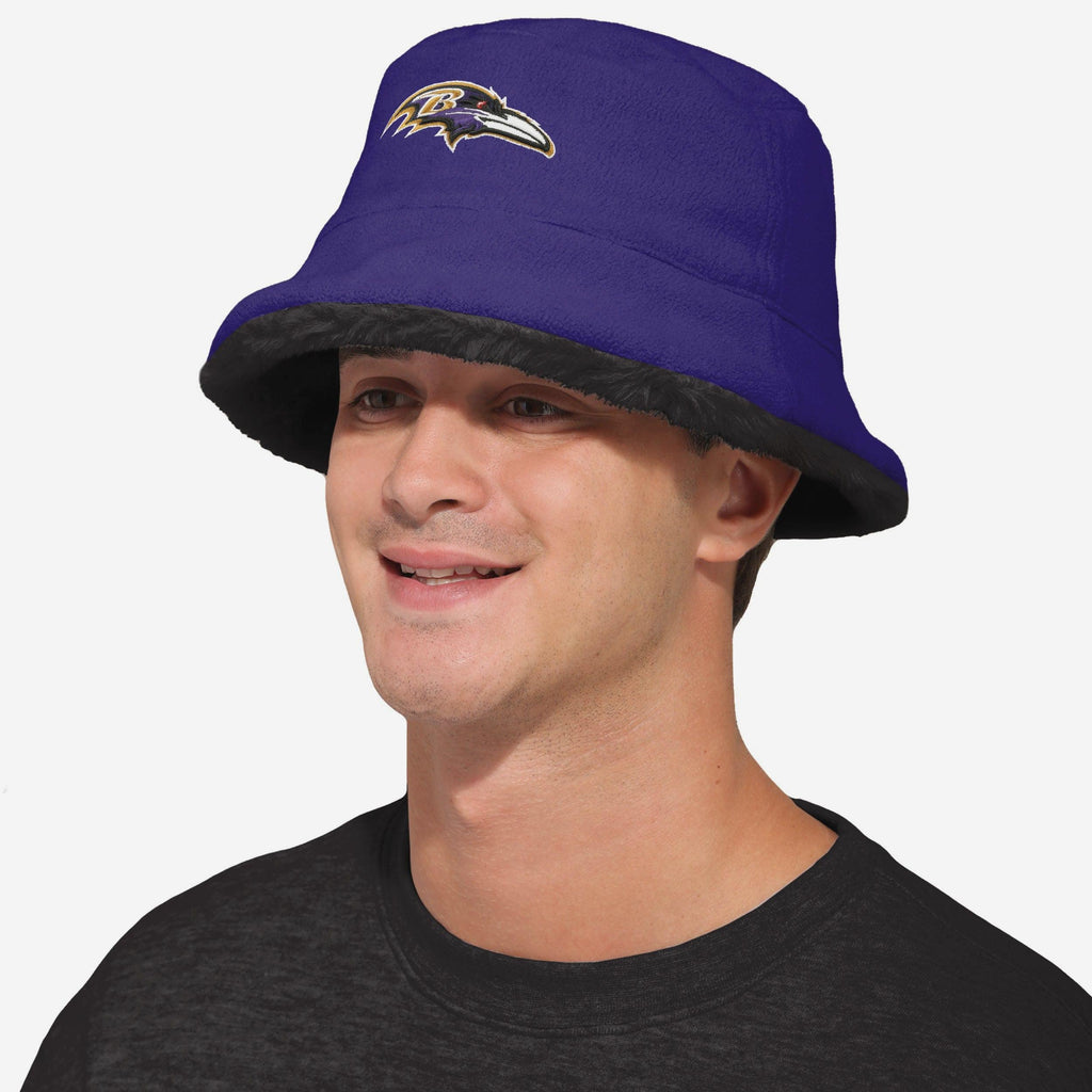 Baltimore Ravens Reversible Faux Fur Bucket Hat FOCO