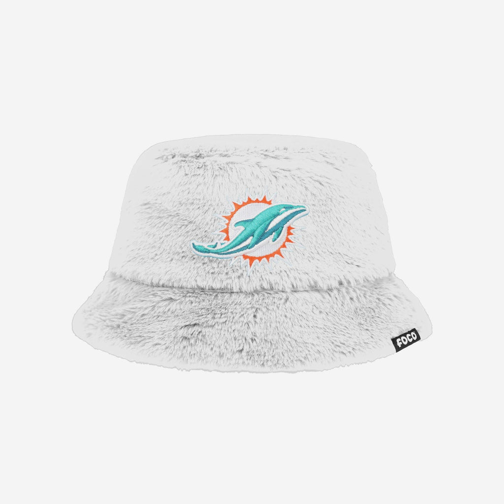 Miami Dolphins Reversible Faux Fur Bucket Hat FOCO