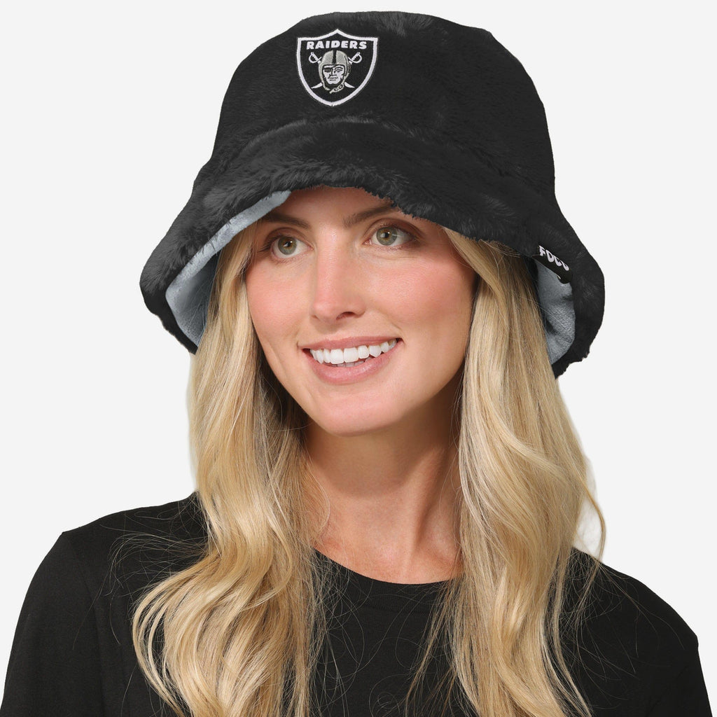 Las Vegas Raiders Reversible Faux Fur Bucket Hat FOCO