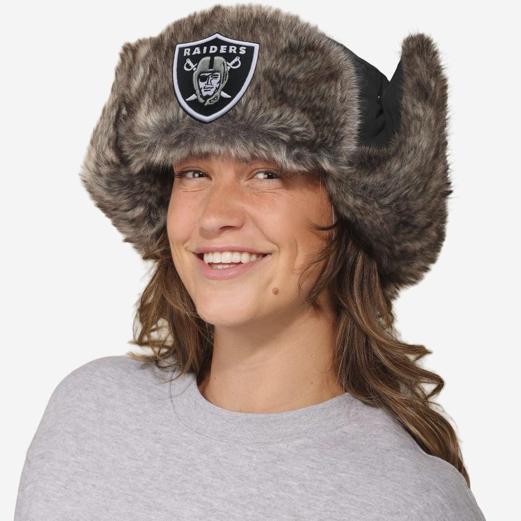 Las Vegas Raiders Faux Fur Trapper Hat FOCO