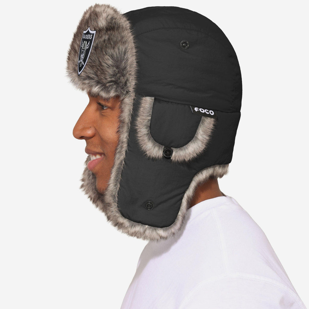 Las Vegas Raiders Faux Fur Trapper Hat FOCO