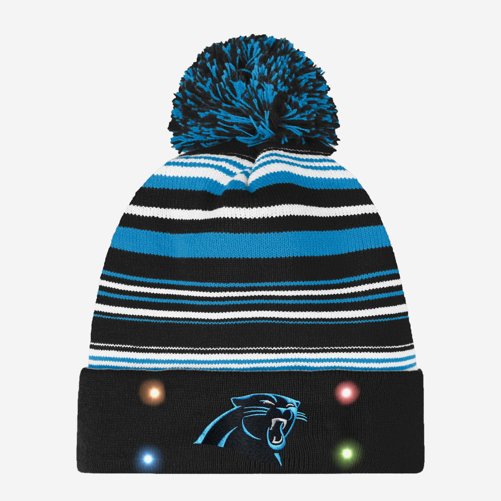 Carolina Panthers Horizontal Stripe Light Up Beanie FOCO