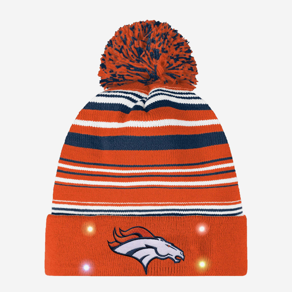 Denver Broncos Horizontal Stripe Light Up Beanie FOCO