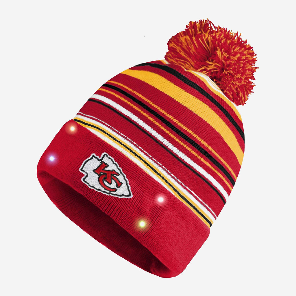 Kansas City Chiefs Horizontal Stripe Light Up Beanie FOCO