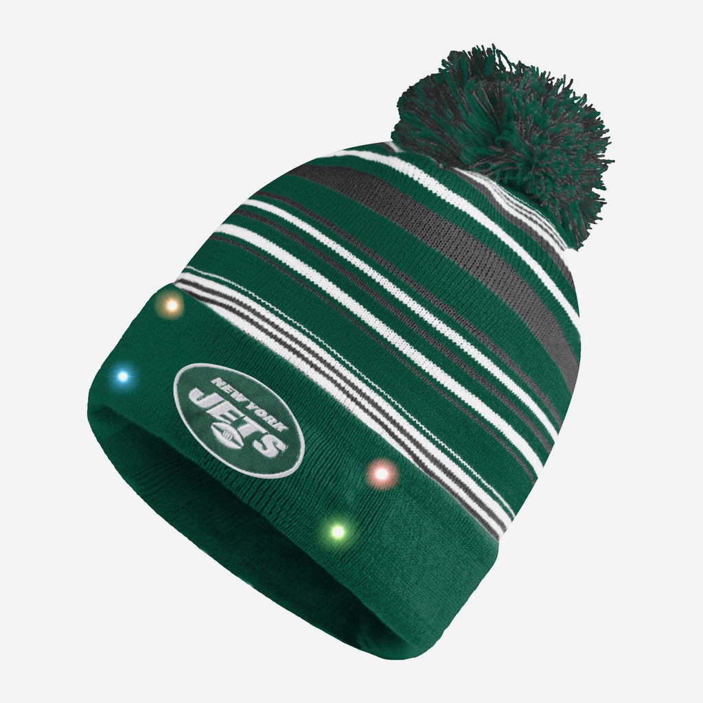 New York Jets Horizontal Stripe Light Up Beanie FOCO