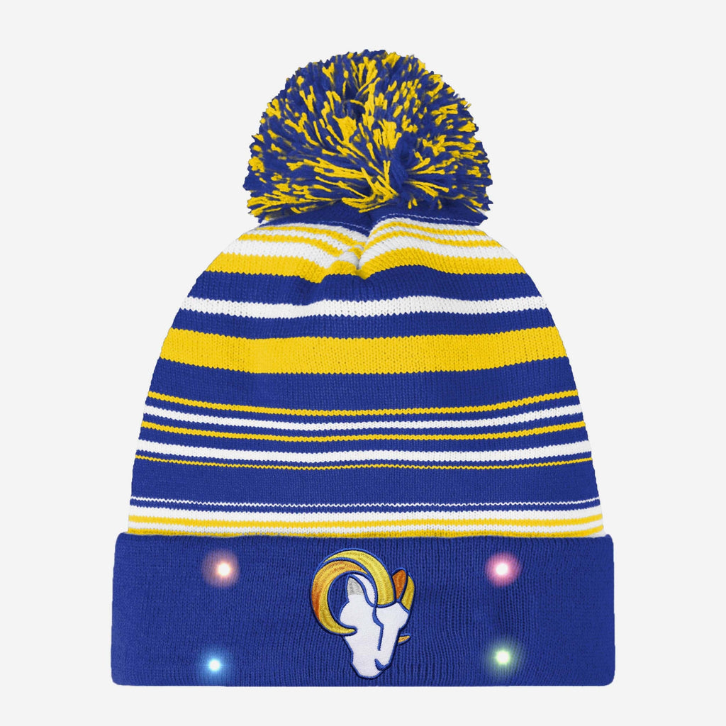 Los Angeles Rams Horizontal Stripe Light Up Beanie FOCO