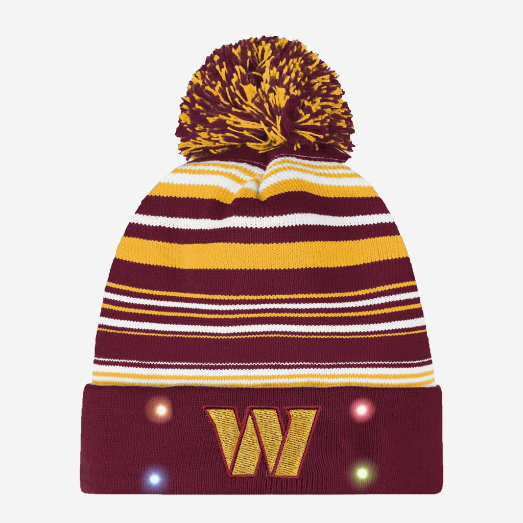 Washington Commanders Horizontal Stripe Light Up Beanie FOCO