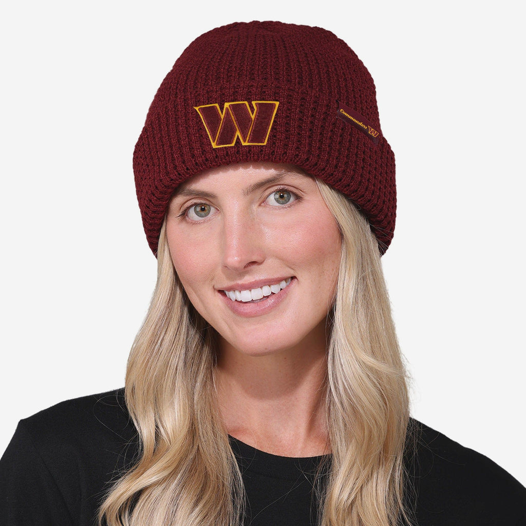 Washington Commanders Primary Logo Waffle Beanie FOCO
