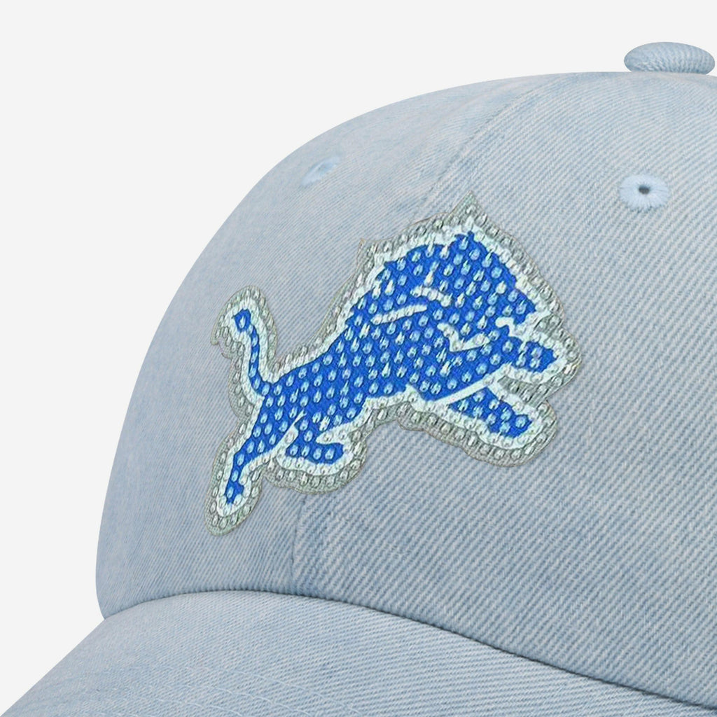 Detroit Lions Rhinestone Logo Denim Casual Cap FOCO