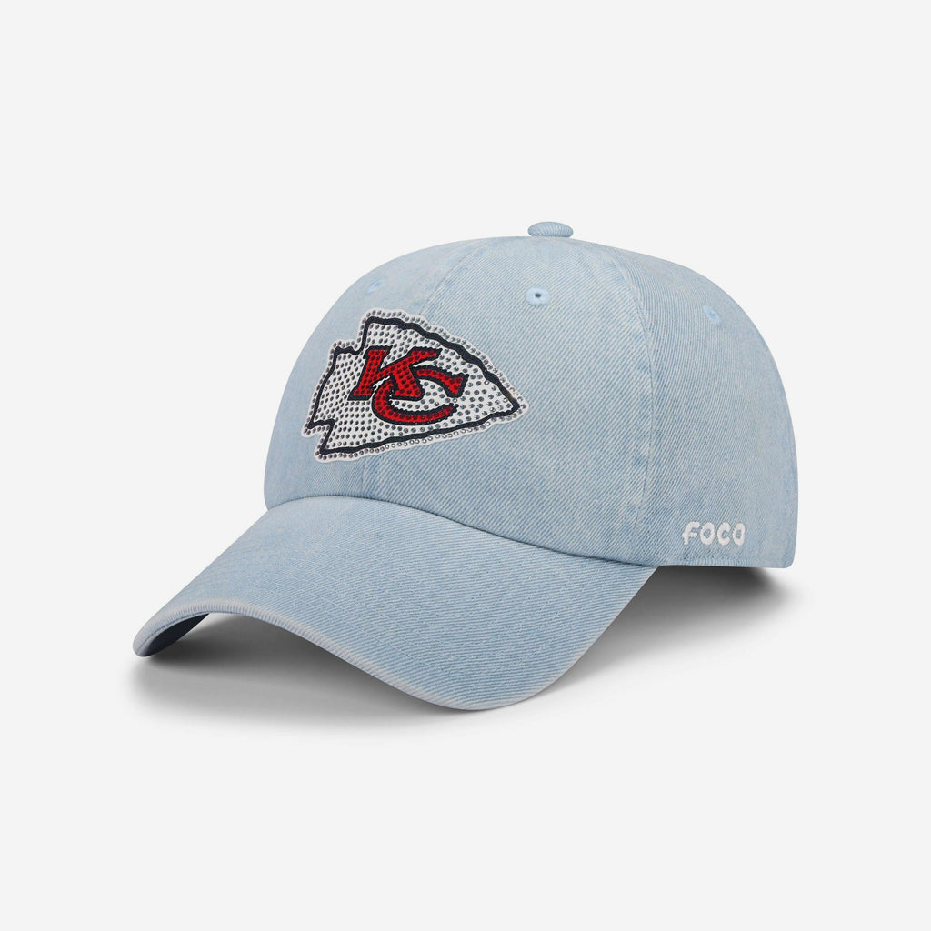 Kansas City Chiefs Rhinestone Logo Denim Casual Cap FOCO