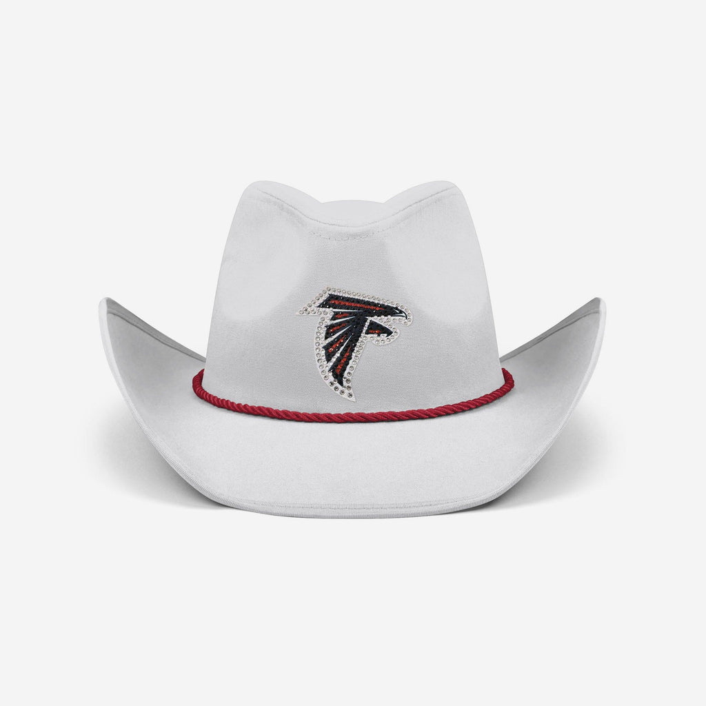 Atlanta Falcons White Rhinestone Logo Cowboy Hat FOCO
