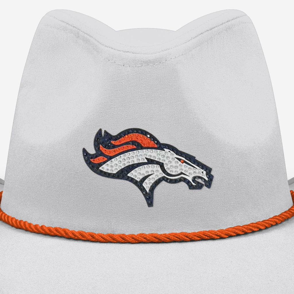 Denver Broncos White Rhinestone Logo Cowboy Hat FOCO